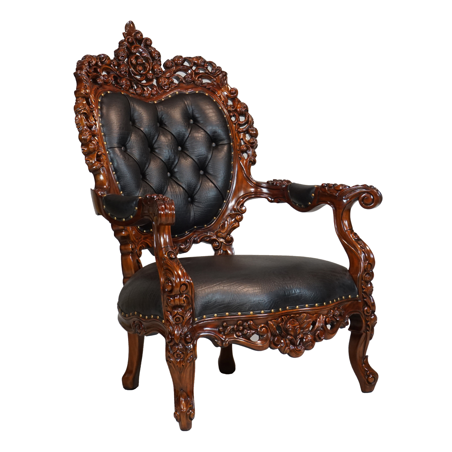 FRENCH ROCOCO CARVED ARM CHAIR - Jansen Furniture
